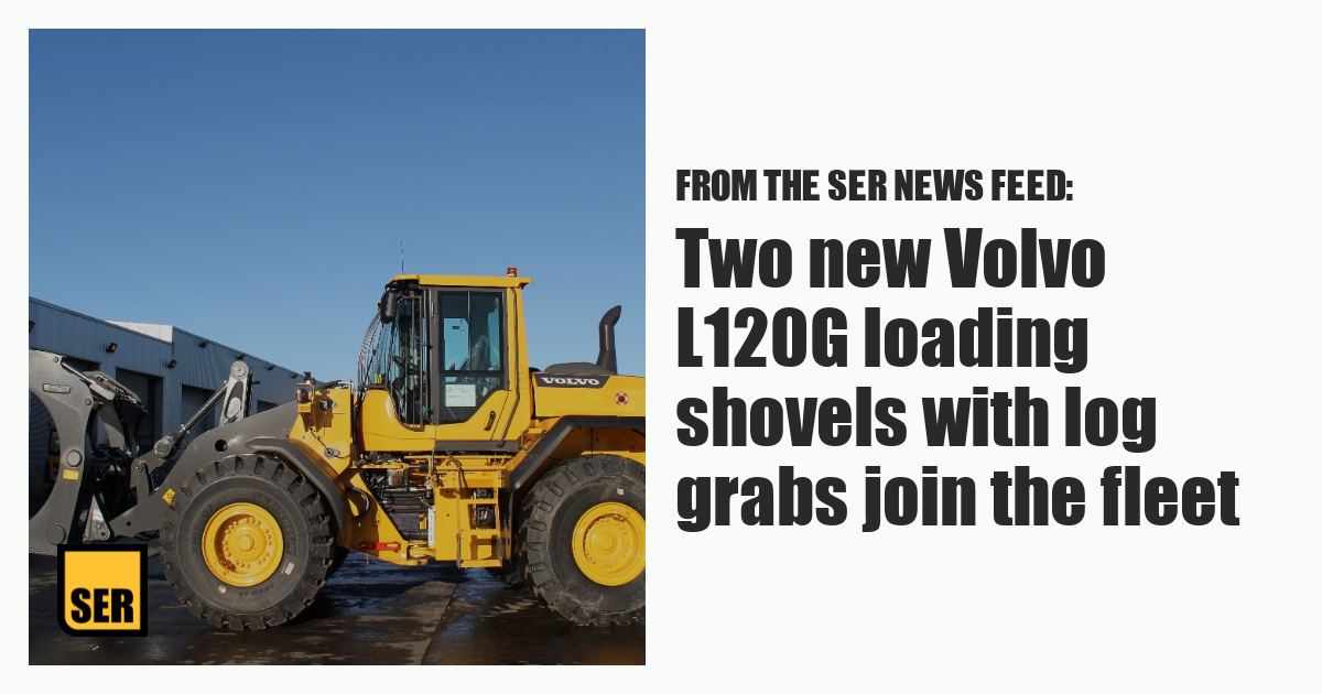 Two new Volvo L120G loading shovels with log grabs join the fleet